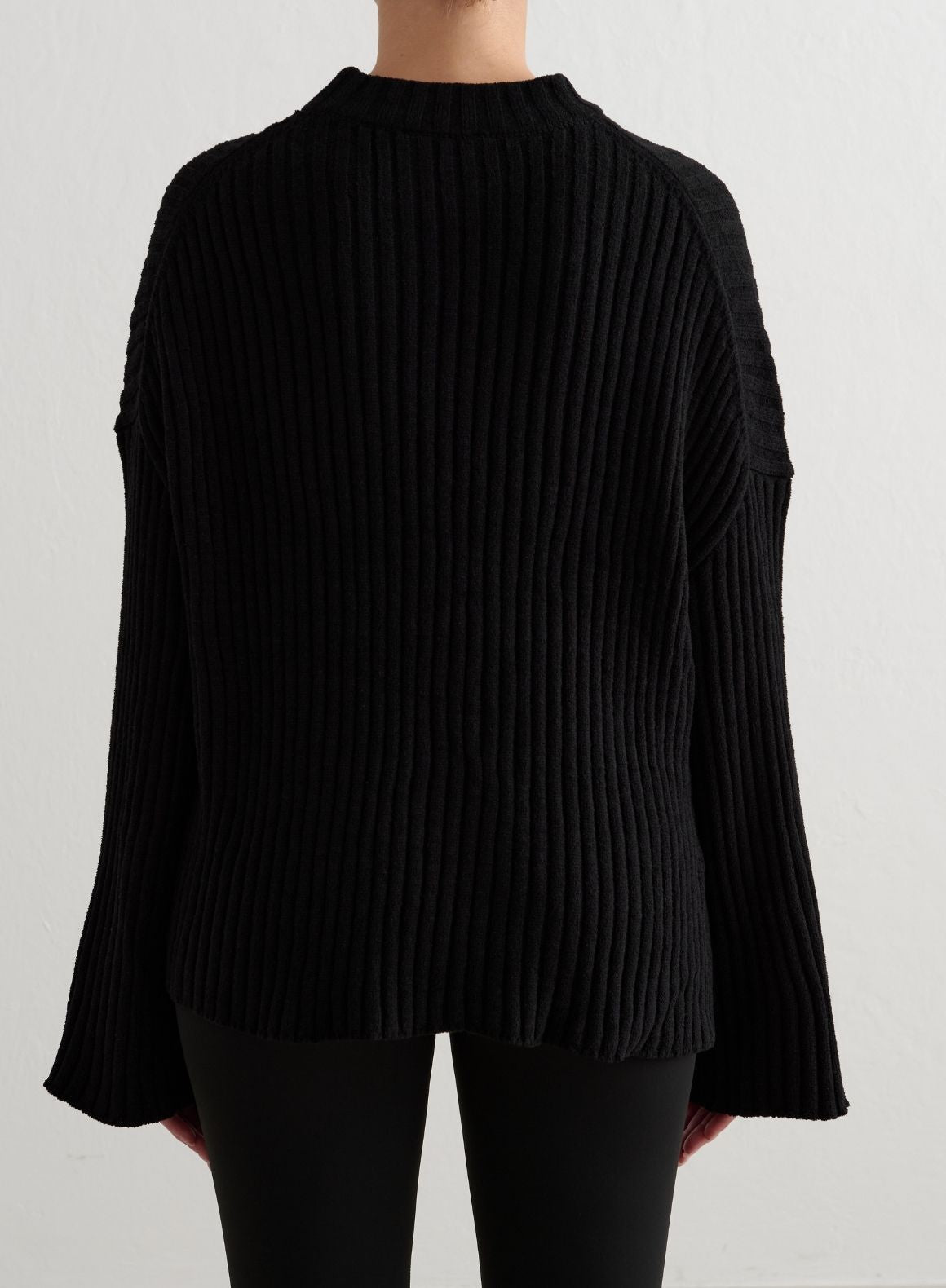 Black Rib Knit Sweater – aim'n no